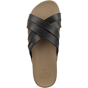 Reef Women's Cushion Spring Bloom Sport Sandal, Black/Tan, 7.5