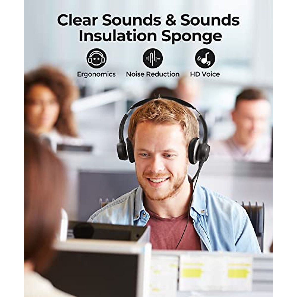 KLYLOP USB Headset, Headset with Mic Noise Reduction & in-line Control, 3.5mm/USB Wired Headphones, Stereo PC Headset with Mute, Headset with Microphone for PC Zoom Skype Webinar Home Office