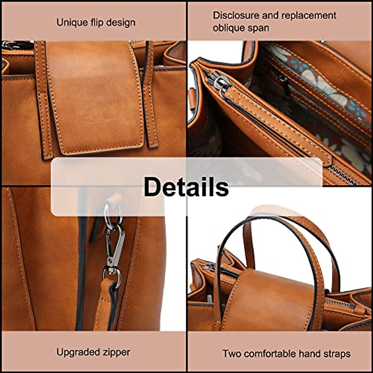 SHOMICO Womens Tote Bags Shoulder Bag Handbags For Women Leather Crossbody Bags for Ladies (Tan…