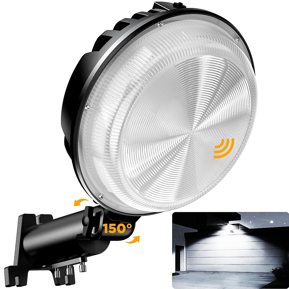 MOONTIP 150W LED Barn Light - Dusk to Dawn Outdoor Lighting with 150° Adjustable Photocell, 20000LM 6500K Daylight Outdoor Lights, IP66 Waterproof Area Street Light for Farmhouse Barns Warehouse Yard