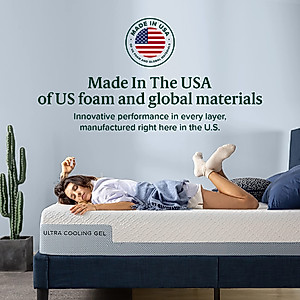 Zinus 14 Inch Ultra Cooling Gel Memory Foam Mattress, Queen, Cool-to-Touch Soft Knit Cover, Pressure Relieving, CertiPUR-US Certified, Mattress in A Box, All-New, Made in USA