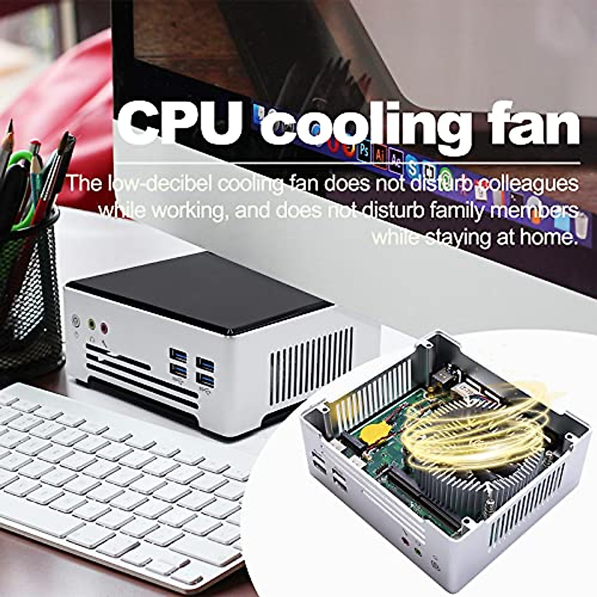 FANPEEC Industrial PC Fanless Mini PC Windows 11 Pro Core i5 10210U 32GB RAM 512GB SSD, Fanless PC Dual Ethernet, WiFi 5, BT 4.2, GPIO, 6*USB, 2*RS232 COM, Wake On LAN