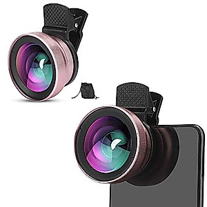 2 in 1 Phone Lens Professional, 0.45X Super Wide Angle and Macro Lens Clip-On Cell Phone Lenses Compatible with Android Mobile Phones/Tablets/Camera