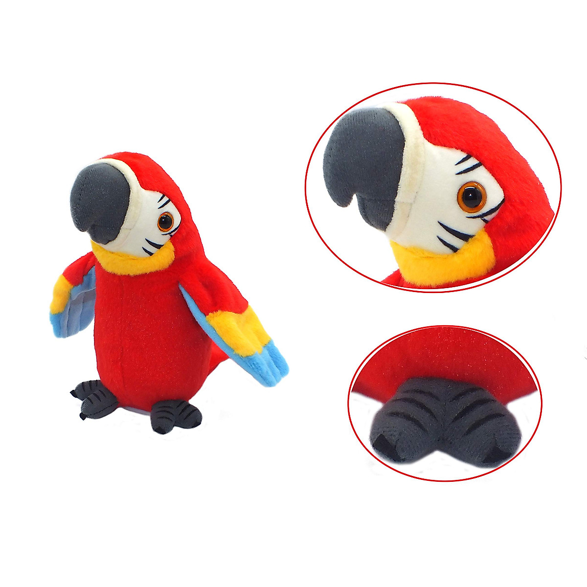 Vincilee Talking Parrot No Matter What You Say Will Repeat What You Say Funny Learning Good Helper Bring You Happiness Parrot Toys Speaking Parrot Multifunctional Electric Plush