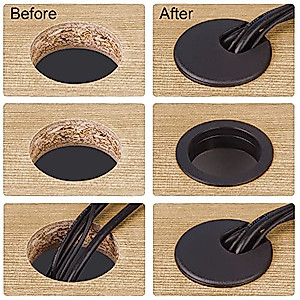 TOLESA Desk Wire Cord Cable Grommets Hole Cover 5 pcs 2.4 Inch (60mm) Hole Cutter M42 Hole Saw Kit Bi-Metal High Speed Steel Hole Saw Drill Bits Office PC Desk Cable Cord Organizer for Wire Management