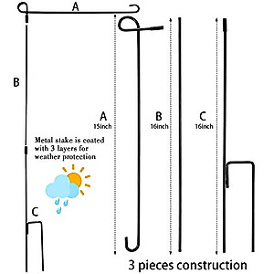 12 Pieces Seasonal Garden Flags Double Sided Holiday House Flag Vertical Decorative Outdoor Flags Welcome Party Yard Flags with Flag Stopper, Flagpole and Clips for Holiday Decoration, 12 x 18 Inch