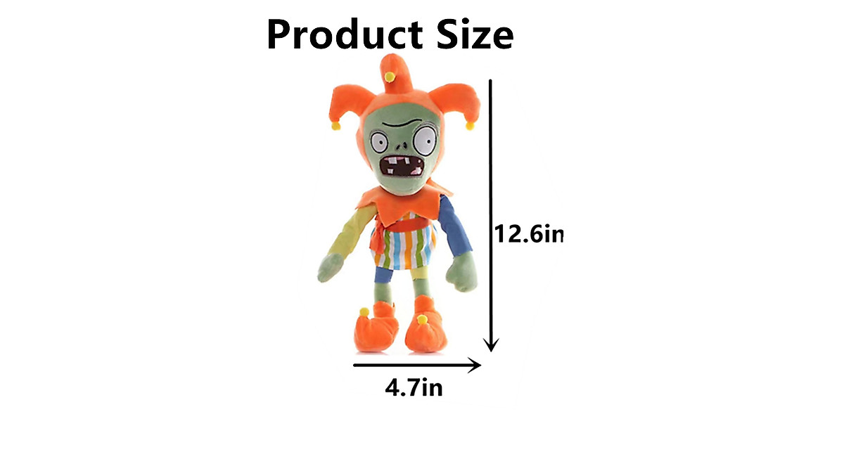 12" Plants vs Zombies Jester Plush - Soft Doll Toy