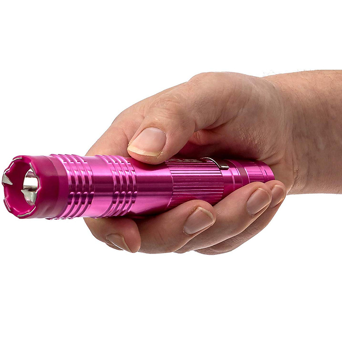 POLICE M12 Aluminum Stun Gun with LED Flashlight, Pink