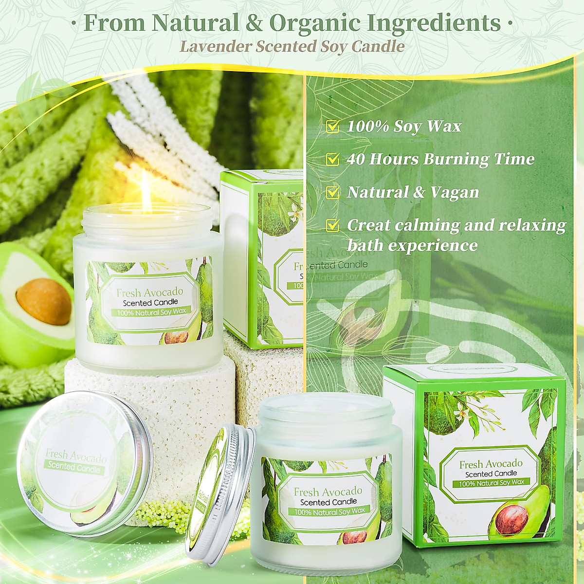 Avocado Care Package For Women, Self Care Gifts for Women, Avocado Themed Birthday Gift Baskets for Women Get Well Soon Gift Thinking of You Gifts Female Friendship Gifts Care Gifts