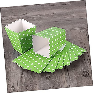 LABRIMP 24pcs Popcorn Boxes Disposable Popcorn Boxes Popcorn Holder Theater Popcorn Boxes Snack Box Carton European and American Green Foldable Snack Boxes Paper Snack Boxes