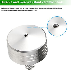 CHEETOP Stainless Steel Spinning Top, Precision Mini Desktop Gyroscope, Kill Time Reduce Stress ADHD Toys, Perfect Balance Gyro (Style 4) Silver