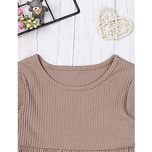 bilison Toddler Baby Girl Dress Flare Long Sleeve Solid Color Irregular Sundress Party Princess Dress