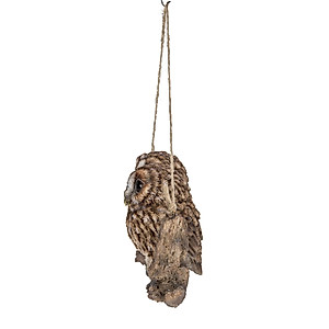 Hi-Line Gift Hanging Baby OWLETS ON A Branch, Brown