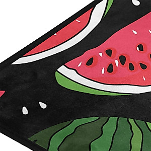 Kitchen Rug Mats 39 X 20 Inch Watermelon Black Soft Doormat Bath Rugs Runner Non-Slip for Home Decor