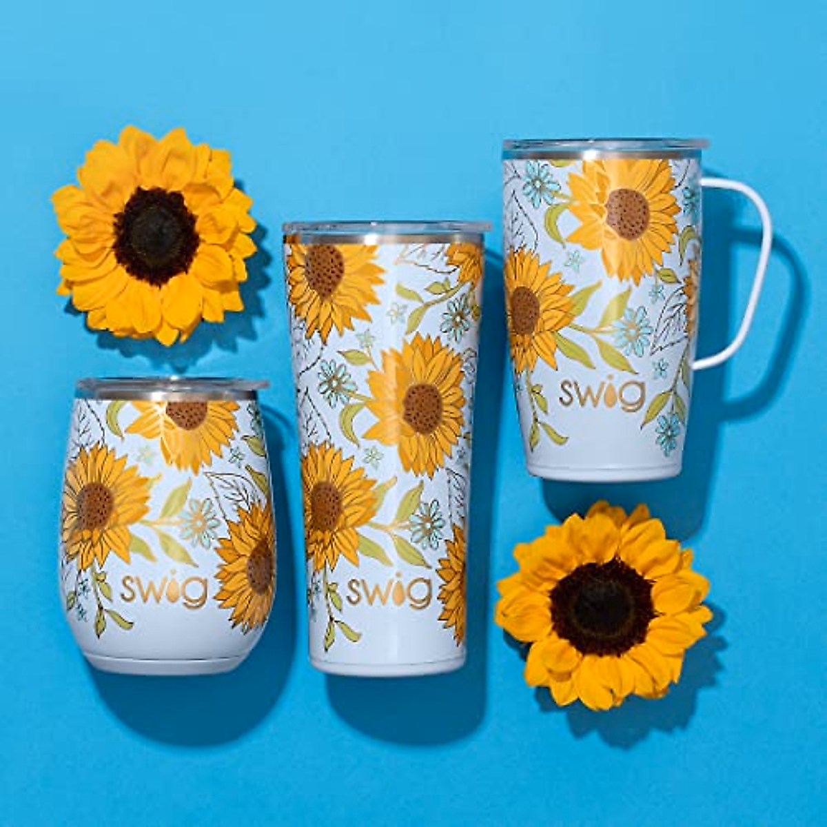 Swig Life 22oz Tumbler, Insulated Coffee Tumbler with Lid, Cup Holder Friendly, Dishwasher Safe, Stainless Steel, Large Travel Mugs Insulated for Hot and Cold Drinks (Sunkissed)