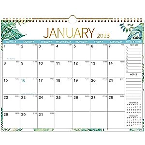 Wall Calendar 2023 - 12 Monthly Calendar 2023, Jan. 2023 - Dec. 2023, 2023 Calendar with Julian Date, 14.6" x 11.5",Twin-Wire Binding, Blank Block with Julian Dates, Perfect 2023 Wall Calendar for Organizing