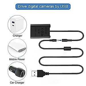 F1TP NP-BX1 Dummy Battery DK-X1 DC Coupler USB Cable kit for Sony Cybershot ZV-1, DSC-RX1, RX1R, RX100 II III IV V VI VII, M2 M3 M4 M5 M6/B M7, HX50 HX90 HX300 WX300 WX350 WX500 Cameras.