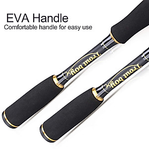 Sougayilang Fishing Rods - IM6 Graphite Blanks Casting & Spinning Rods, 2-Piece Rods with Extra Tip Section,Power Transition System, EVA Handle(Cast 6ft)