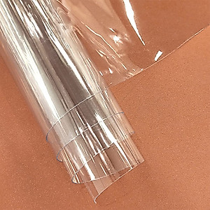 HYANG Transparent PVC Super Clear Holographic Vinyl Faux Leather Sheets 1 Roll 12''x47'' (30cmx120cm) for DIY Bows Earrings Bags DIY Crafts Making (HY-101)