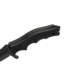 Szco Supplies 8.5” Black Finished Full tang Fixed Blade Saw Back Tracker Survivor Knife With Sheath