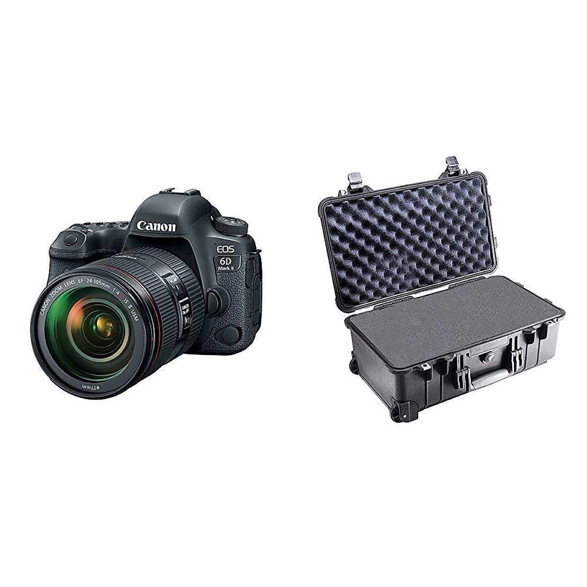 Canon EOS 6D Mark II DSLR Camera with EF 24-105mm USM Lens - WiFi Enabled + Pelican 1510 Case Black