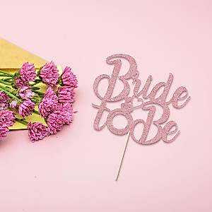 YUINYO Bride to Be Cake Topper Bridal Shower Cake Topper,for Wedding Shower/Engagement/Bachelorette/Hen Party Decorations/Birthday Party Cake (Rose gold)