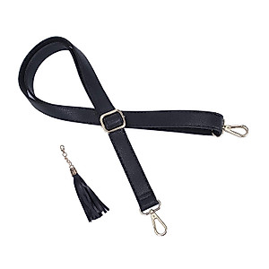 VanEnjoy Purse Strap Replacement with Tassel,Lichee Pattern Microfiber Leather for Crossbody Bag or Handbag,34-60" L*1" W,Gold Metal