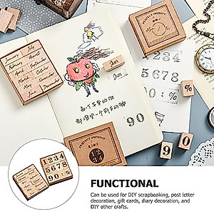 Operitacx Office Decor 24Pcs Month Stamp Decorative Stamp DIY Diary Stamp Journal Monthly Stamp Journal Wooden Stamp Wood Decor