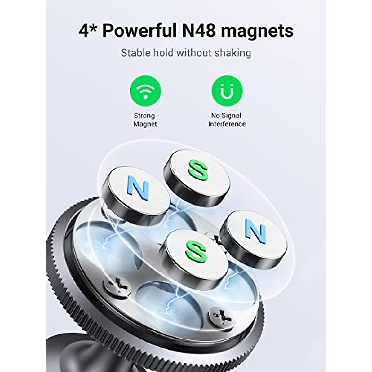 UGREEN Magnetic Car Phone Holder for Dashboard Cell Phone Mount Magnet Holder Adjustable Compatible with iPhone 14 13 Pro Max, iPhone 12 11 Plus SE XS XR 8 7, Samsung Galaxy S22, Google Pixel