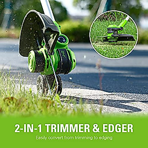 Greenworks 24V 12-Inch Cordless String Trimmer/Edger and Leaf Blower Combo Kit + 3 Bonus Spools, 2.0Ah Battery and Charger Included