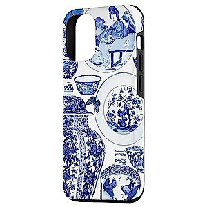 iPhone 13 Chinoiserie Pottery Toile Blue and White Case