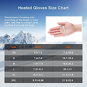 SAVIOR HEAT Heated Gloves for Women Men Rechargeable Electric Heated Ski Gloves with Touchscreen for Cold Weather (70B, L)