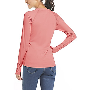 Willit Women's UPF 50+ Sun Protection Shirt Long Sleeve SPF UV Shirt Rash Guard Swim Hiking Fishing Tops Lightweight Pink S