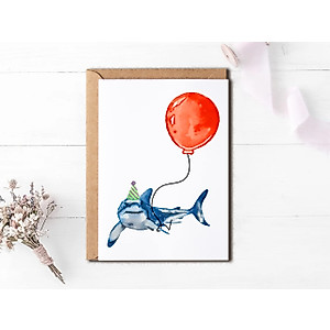 OystersPearl Shark Birthday Card - Funny Shark Greetings Card - Shark Pun Birthday Card - Childrens Birthday Card - Funny Birthday Card - Kids Cards, 5 x 7 inches