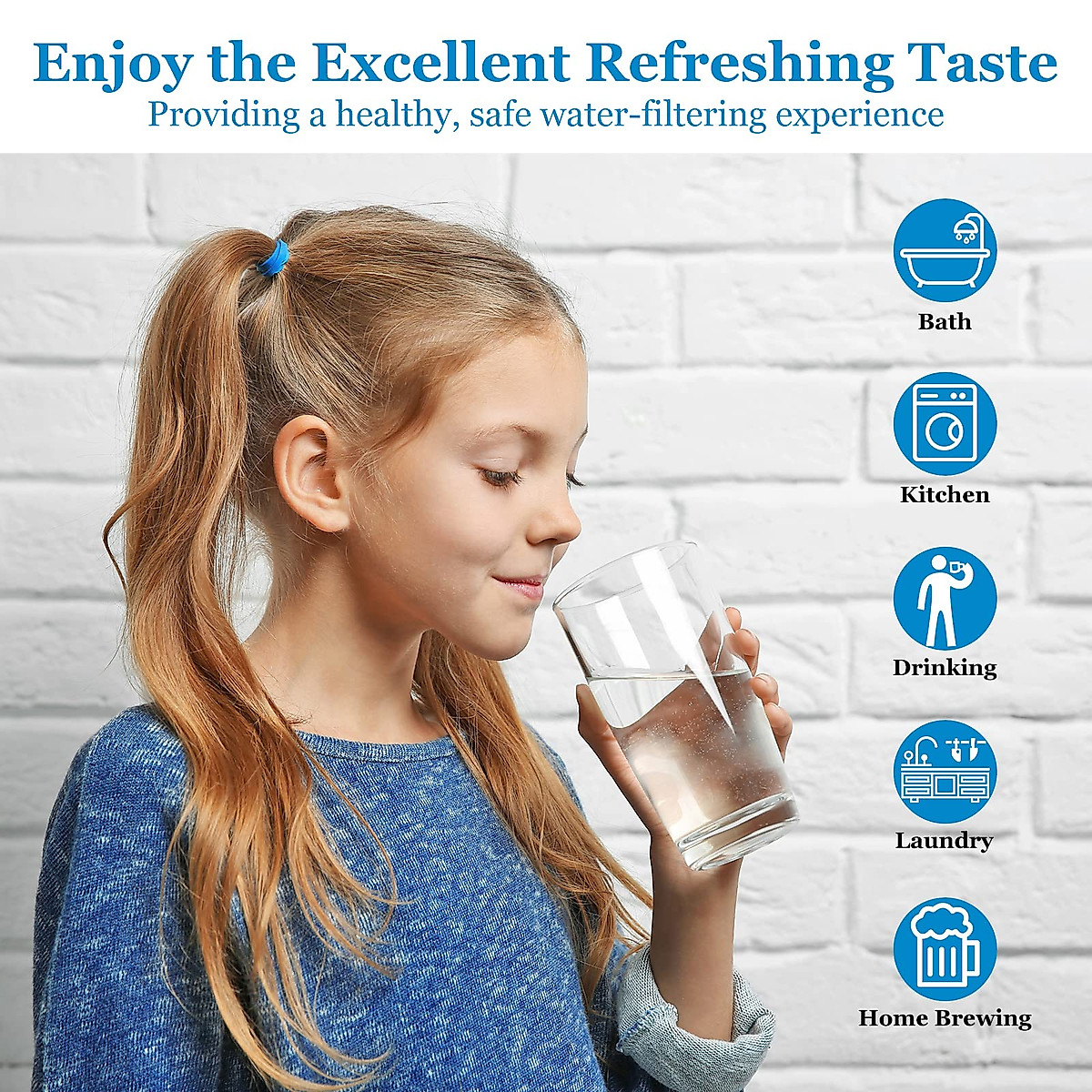 VEGEBE 10 Micron String Wound Whole House Water Filter 10" x 2.5", 10-inch Universal Sediment Pre-Filters for Well Water, Replacement Cartridge for FXWSC, CW-F, CW-MF, 1SS, W5W, AO-WH-PRE-R2, 6-Pack