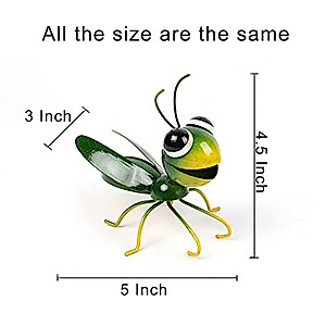 Cruis Cuka Metal Yard Art Garden Decor Cute Grasshopper Lawn Ornament ​Hanging Wall Sculpture - Set of 2