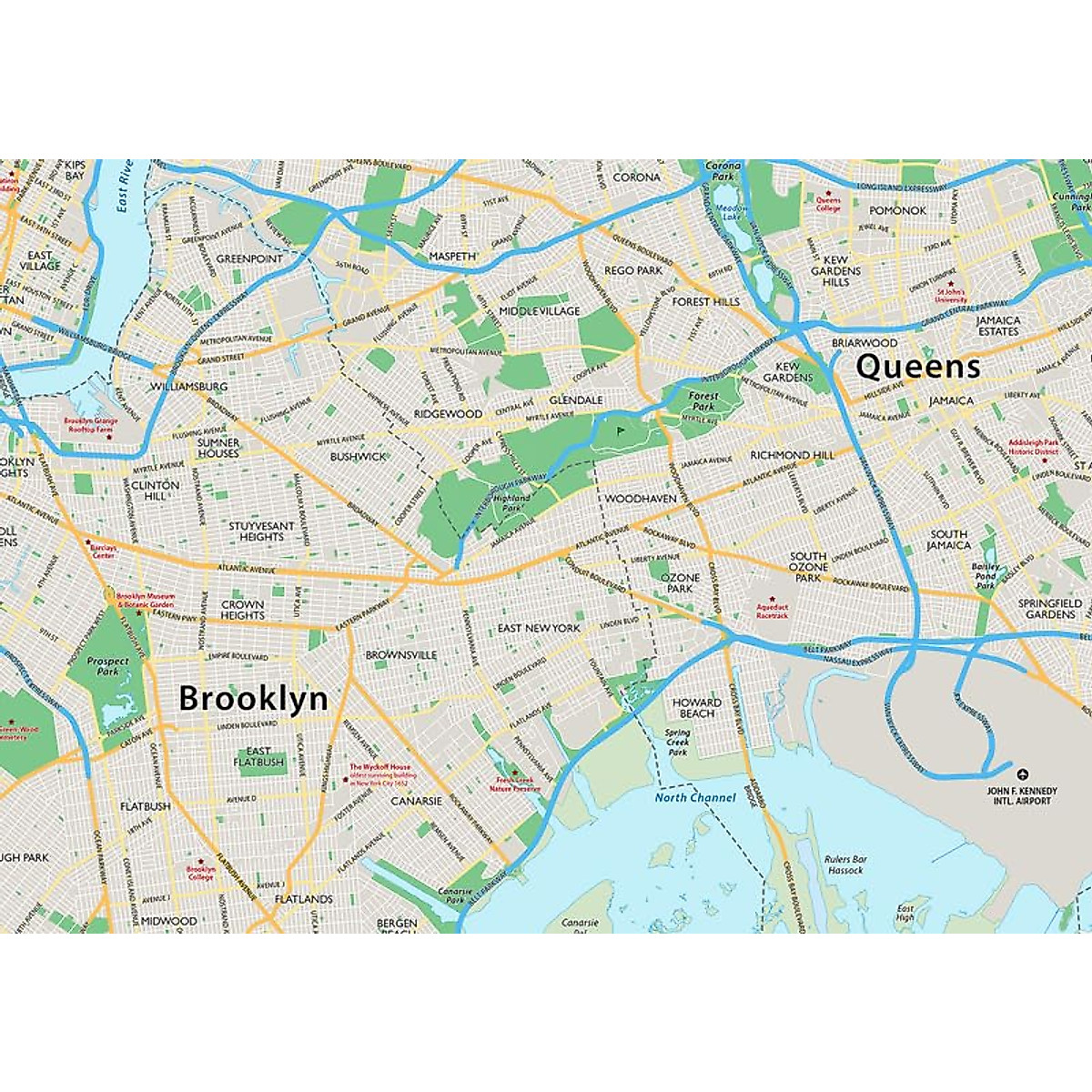 New York City Street Map - 23.2 x 23.2 Inches - Paper Laminated