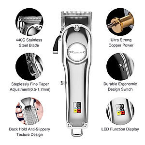Hair Clipper for Men RAINBEAN Professional Hair Trimmer Set Cordless Baber Hair Cut & Grooming Kit LED Display