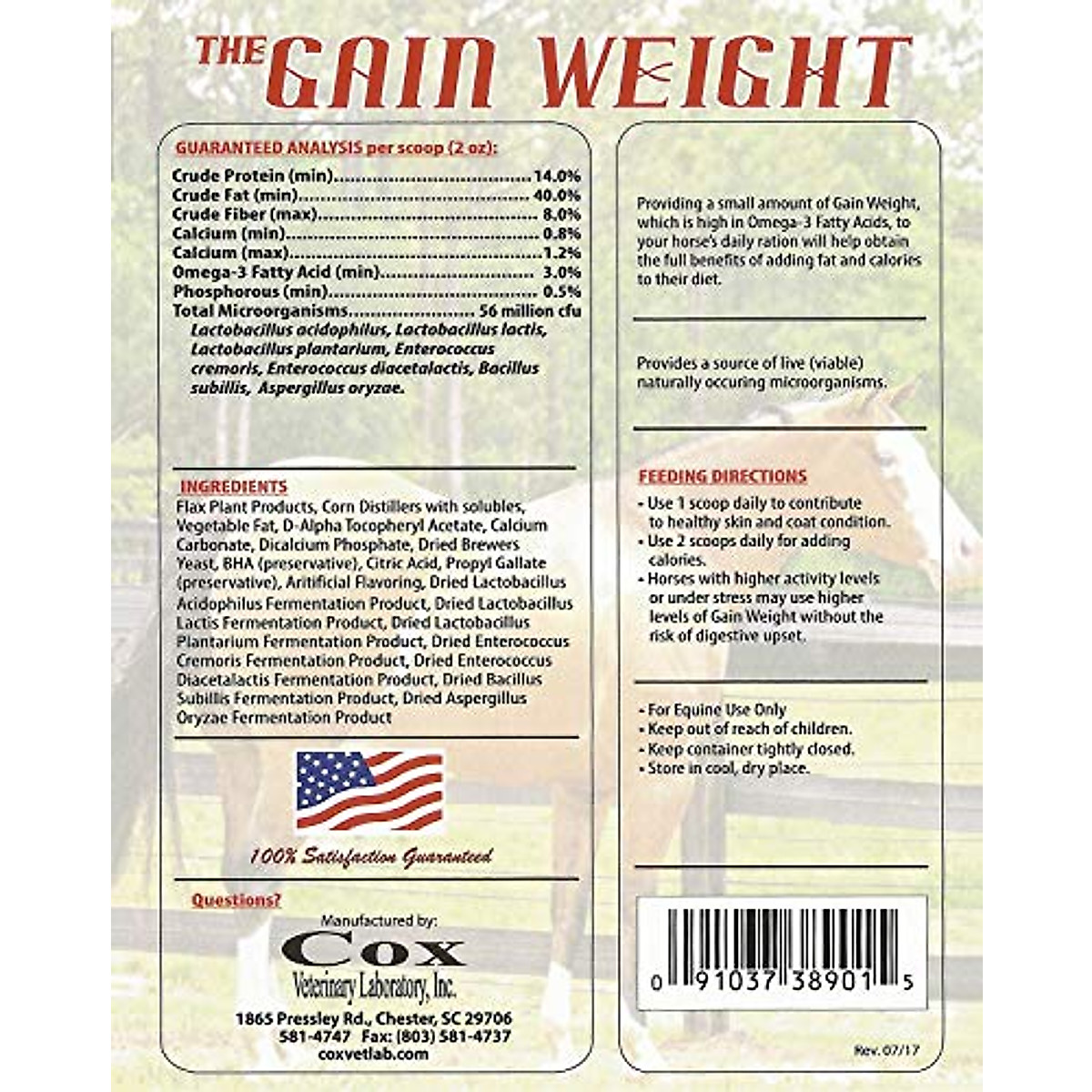 Gain Weight Supplement for Horses. Added Fat and Calories, Essential Nutrients and Amino Acids. Supports Healthy Growth, Skin, Coat and Muscle Tone. 10-Pound Refill Bag. 80-Day Supply.