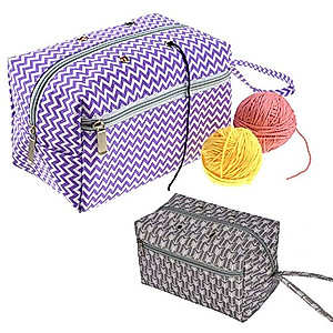 CHXIHome Yarn Storage Tote,Crochet Yarn Storage Bag Organizer with Divider for Crocheting & Knitting Supplies Portable Handmade Sewing Supplies Storage