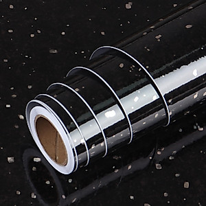 Livelynine Galaxy Black Granite Contact Paper for Countertops Waterproof Marble Countertop Peel and Stick Counter Top Covers Kitchen Wallpaper Self Adhesive Desk Vinyl Wrap Bathroom Sticker 15.8x78.8