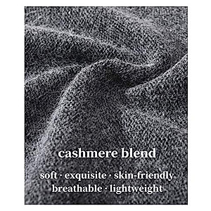 jaxmonoy Cashmere Slouchy Knit Beanie Hat for Women Winter Soft Warm Ladies Wool Knitted Skull Beanies Cap - Dark Grey