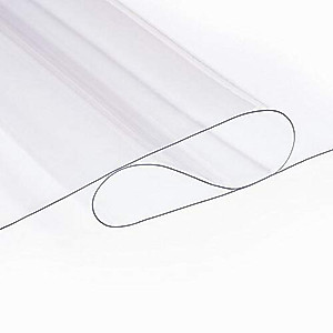 Clear Plastic Vinyl Fabric 04 Gauge - 60 Gauge Sizes by The Yard DIY Table Covers Machinery Recreational Use Waterproof Covering Lining (16 Gauge)