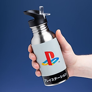 Paladone Playstation Heritage Stainless Steel Water Bottle, 500 ml, 16.9 fl oz