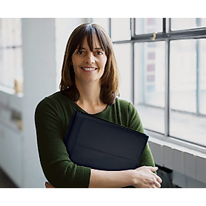 GOLD SEAL 7 Ring Executive Check Binder with Zipper Pouch, Black Textured Premium Leatherette Cover, for 9 x 13 3 Per Page Business Checks, 600 Check Capacity Checkbook Holder