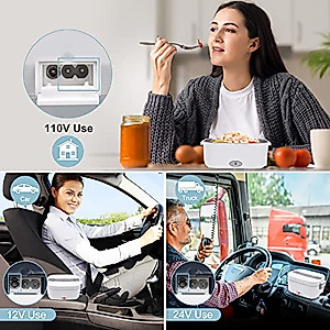 Samshow 75W Electric Lunch Box Food Heater Portable Heated Lunch Box For Adult/Work/Car/Truck/Home, lonchera electrica para el almuerzo, Designed With Sealing Cap To Leaking & Large Utensil