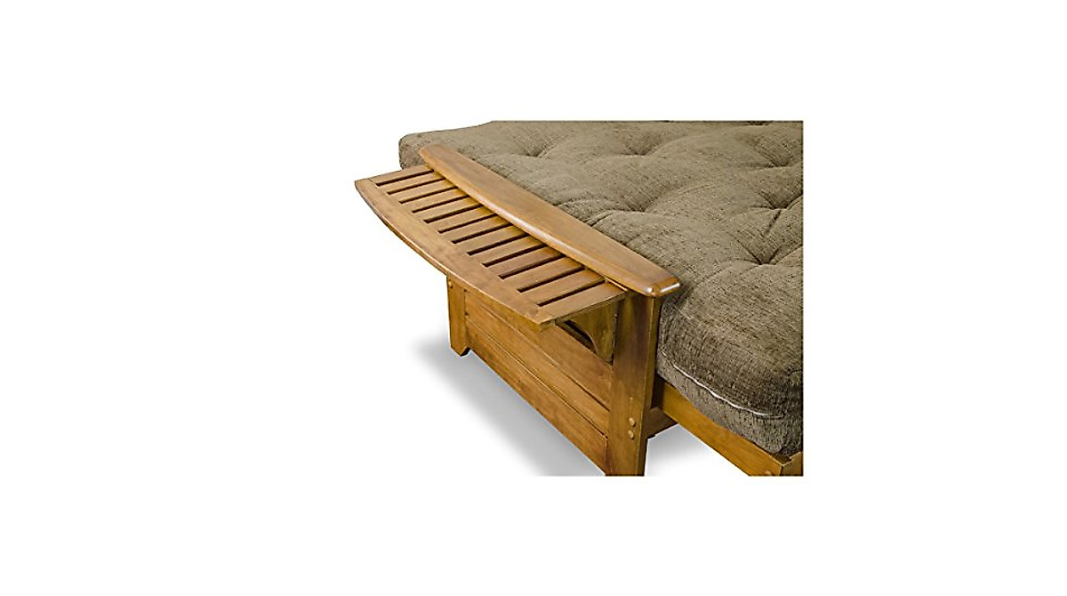 Brentwood Tray Arm Full Size Futon Frame with Drawers