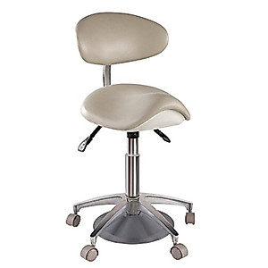 Standard Foot-Controlled Dental Mobile Chair Saddle-1 Doctor's Stool Micro Fiber Leather