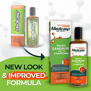 Medicasp Coal Tar Gel Anti Dandruff Shampoo, Treats Seborrheic Dermatitis & Psoriasis, Formulated for Dry, Flaky & Itchy Scalp Treatment, for Women & Men, 6 Ounce (Pack of 2)