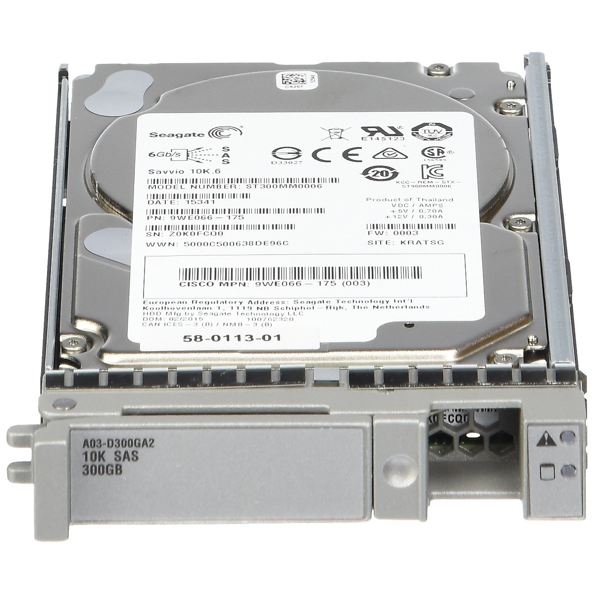Cisco A03-D300GA2 300GB 10K SAS 6GBPS SFF HDD - 9WE066-175, ST300MM0006, 08-0113-01 (Renewed)